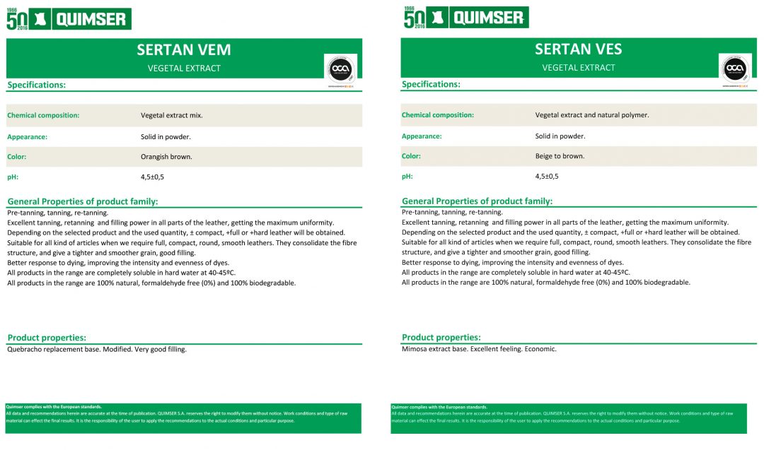 SERTAN VEM & SERTAN VES - QUIMSER S.A.